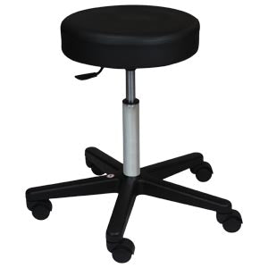 Economy Pneumatic Exam Stool, Black, Leg, Black Composite Base